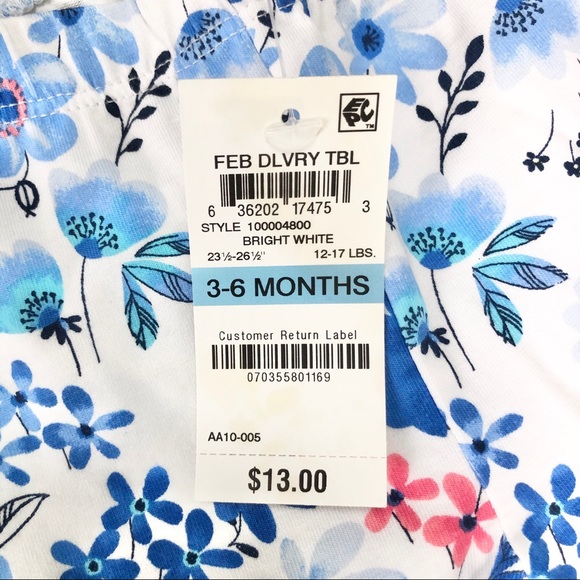 First Impressions | Bottoms | Nwt First Impressions White Blue Floral ...